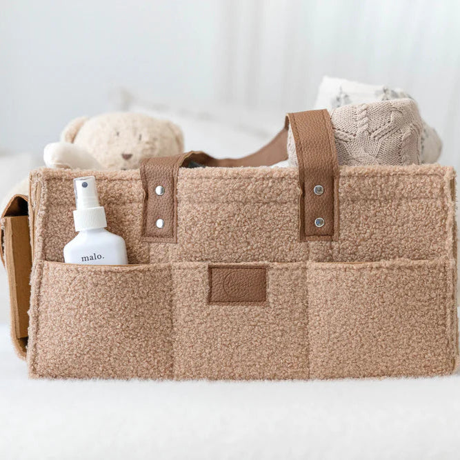 Nappy Caddy Organiser | Tan | Linen Label – adoreu baby Launceston